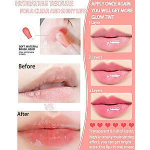 Plumping Lip Glow Oil,Hydrating Tinted Lip Oil Gloss,Glow Reviver Lip Oil,Long Lasting Moisturizing Clear Lip Plumper Oil Tint for Lip Care Dry Lip,Thanksgiving Makeup Gift for Women (#012 Rosewood)