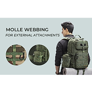 Tripole 45 Ltrs Backpack With Sling Bag Attachment (Alfa_Army Green)