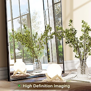 XRAMFY 58"x18" Arched Full Length Mirror Floor Mirrors with Aluminum Alloy Frame Free-Standing Wall Mounted Floor Mirrors or Large Dressing Mirror, Black Mirror Full Length