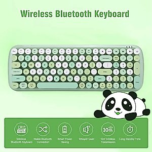 Wireless Bluetooth Keyboard, Universal Portable Multi?Device Keyboard for Bluetooth 5.1 Wireless Keyboard for Laptop Mobile Phone Tablet(Green)