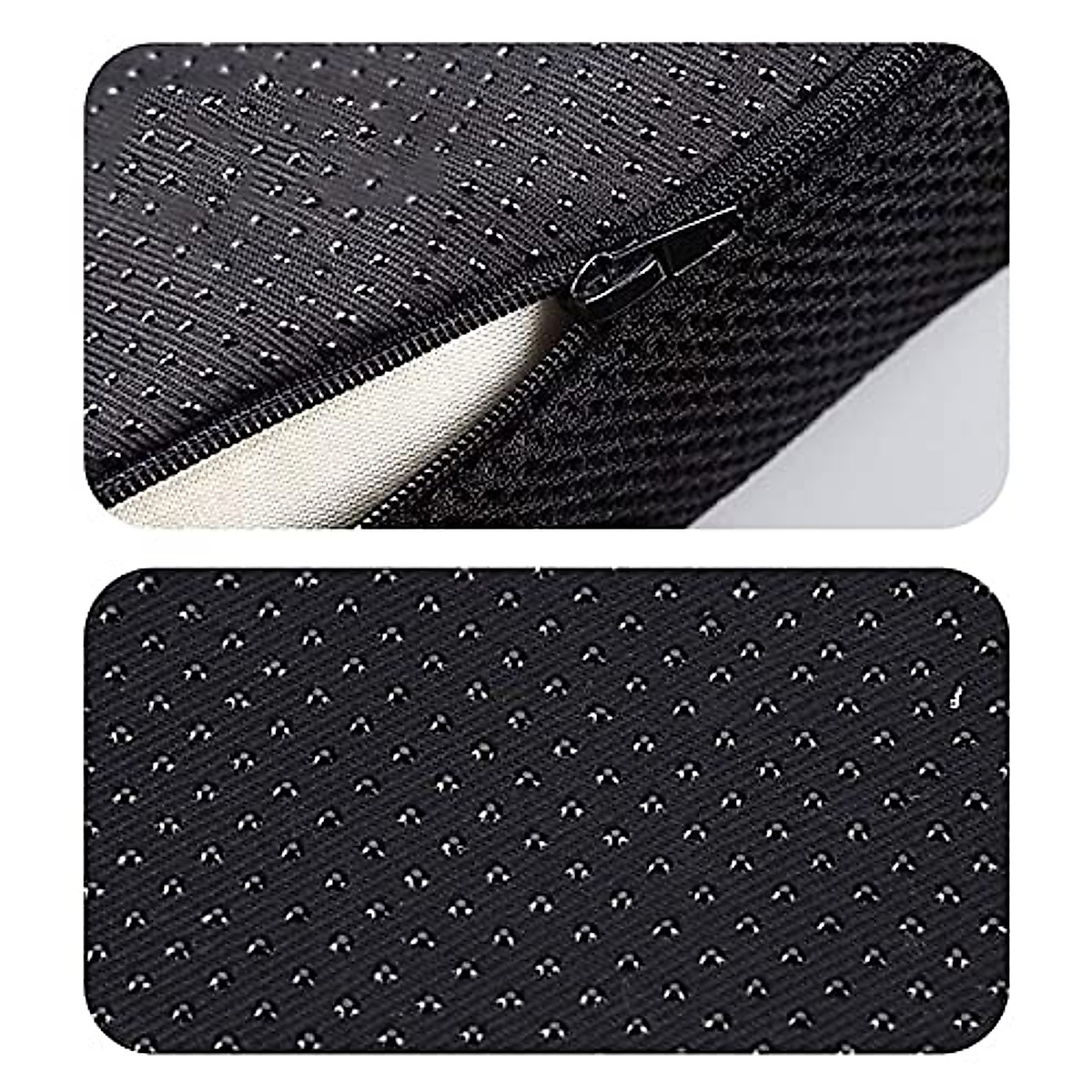 HHWKSJ Cushion - Use for Chairs, Car, Office, Commute, Airplane, Wheelchair - Portable - Relieve Sciatica, Coccyx/Tailbone & Chronic Back Pain Relief - Ergonomic Comfort - Long Lasting (Black)