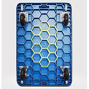 Hand Truck Platform Truck Steel and Plastic 2-Layer Deck Push Cart with 4 Wheels and Foldable Handle Large Load Capacity Dolly for Moving Utility Cart (Size : 660lb)