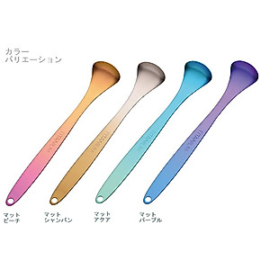 TE to TE KT-31 Pure Titanium Japanese Tongue Cleaner, Moss & Premium II, Matte Peach, Total Length 5.9 inches (150 mm) (Matte Peach)