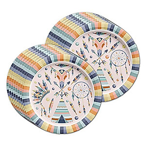 Tribal Boho Birthday Party Supplies Set Plates Napkins Cups Tableware Kit for 16