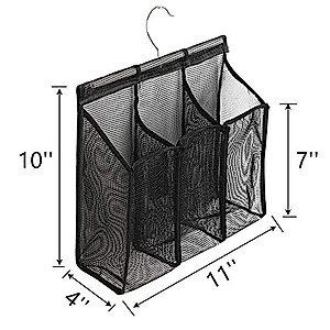 ALYER Hanging Mesh Shower Caddy,Bathroom Toiletry Organizer,Black