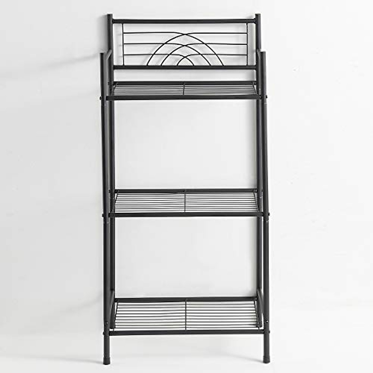 LEEDA 3-Tier Freestanding Multipurpose Storage Shelves Heavy Duty Metal Shelving Unit, Display Plants Flowers Bath Essentials, for Kitchen Bathroom Office, Black