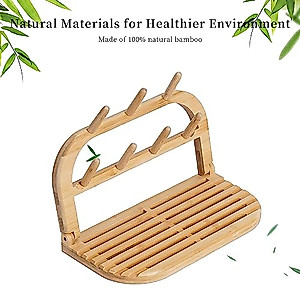 Dckuail Bamboo Baby Bottle Drying Rack, Organize Your Kitchen with Our Convenient Bottle Drying Rack,Drying Rack for Baby Bottles, Cups, Pacifiers and Accessories