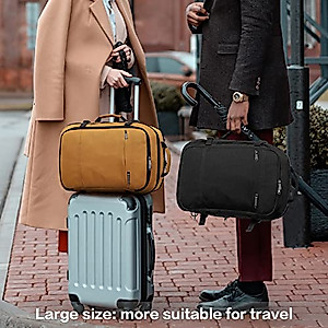 TUGUAN Travel Laptop Backpack 40L Large Computer Backpack with USB Charging Port 17 Inch Laptop Backpack for Men Expandable Travel Backpacks for Men Women, Brown - Suitable for Travel