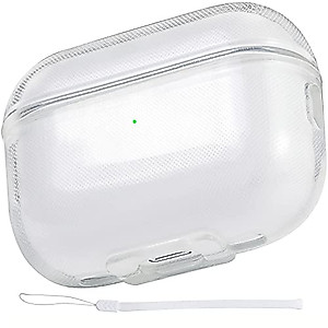 Camofit Case Compatible with Airpods Pro 2nd Generation Case Clear 2022, Soft TPU Transparent Protective Cover Case, Shockproof Case Skin with Hand Strap Compatible with Airpods Pro 2 Charging Case