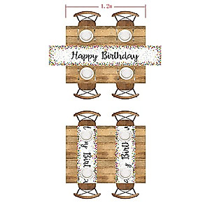 Letjolt Happy Birthday Table Runner 72 Inches White Table Runner Celebrate Birthday Party Table Decor, White