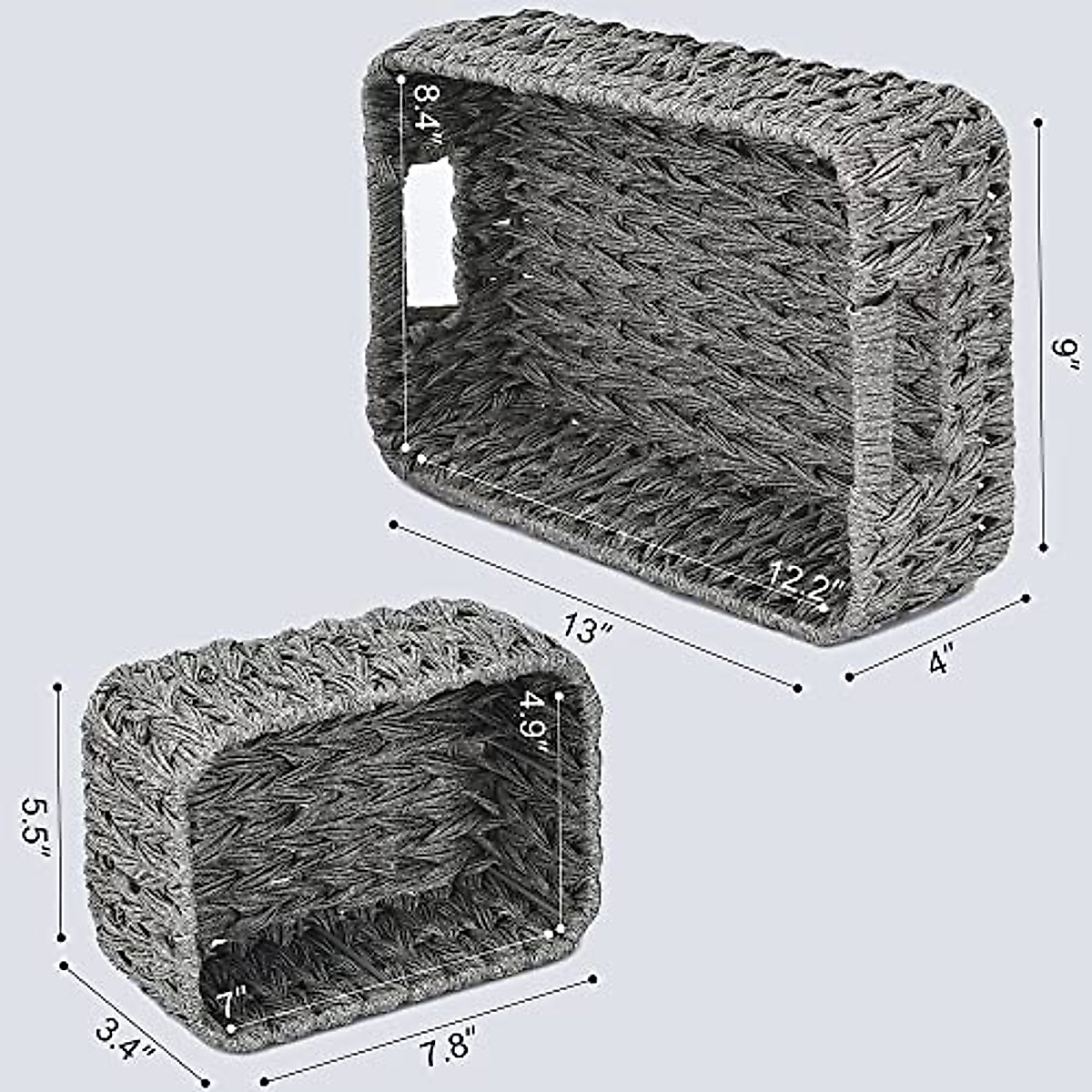 GRANNY SAYS Bundle of 2-Pack Wicker Baskets & 3-Pack Wicker Storage Baskets