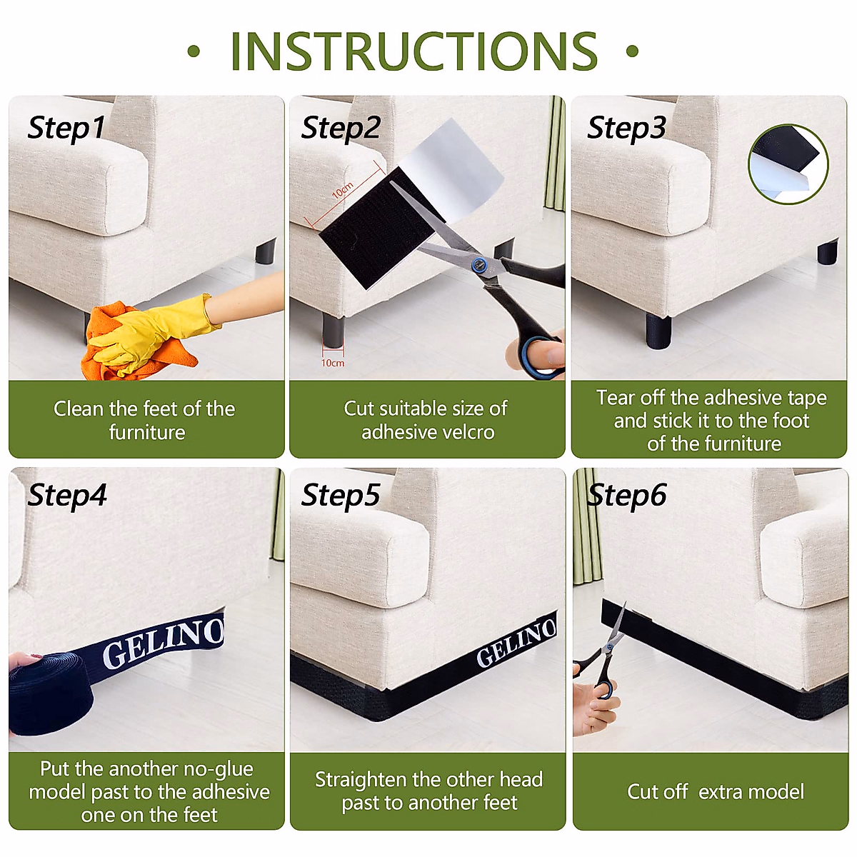 Gelinor 2IN Under Couch Blocker Under Bed Blocker Toy Blockers for Furniture Bed Bumpers with Strong Adhesive, Stop Things Going Under Sofa Couch or Bed, Easy to Install