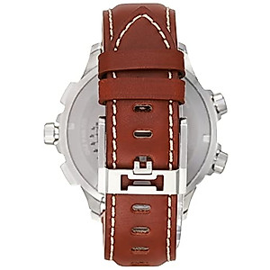 Hamilton Watch Khaki Aviation X-Wind GMT Swiss Chronograph Quartz Watch 46mm Case, Blue Dial, Brown Leather Strap (Model: H77922541)