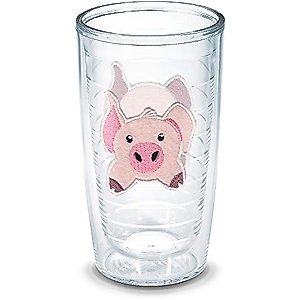 Tervis Front & Back Pig Made in USA Double Walled Insulated Tumbler Travel Cup Keeps Drinks Cold & Hot, 16oz - No Lid, Clear