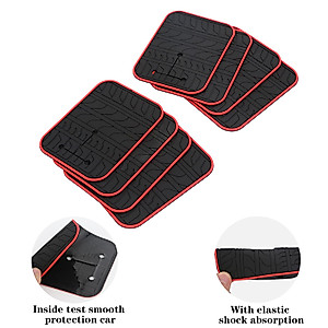 CFGROW Car Scratch Protector for Trunk Bike Rack, Anti-Scratch Anti-Collision Non-Slip Pads, Car Tire Pattern Non-Slip and Paint Protective Pads, Bike Car Rack Accessories (Black, 8)