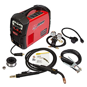FIREPOWER 1444-1200 FP-200 2-in1 MIG, Flux Cored Welding System, 200A Output, 120-230V, 3/8" Max Thickness, Includes Tweco Fusion 180 MIG Gun, Victor GF250 Regulator, Clamp, Power Adapter, Wire Spool