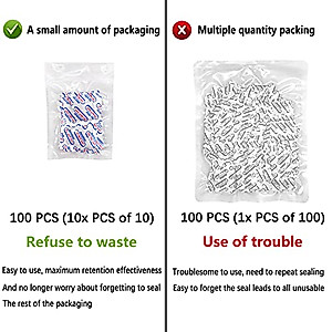 Oxygen Absorbers for Food storage 300CC, 100 PCS (10x PCS of 10) O2 Absorbers Food Grade for Mylar Bags, Canning ,Freeze Dryer, Dehydrated, and Preserved Foods - Long Term Storage