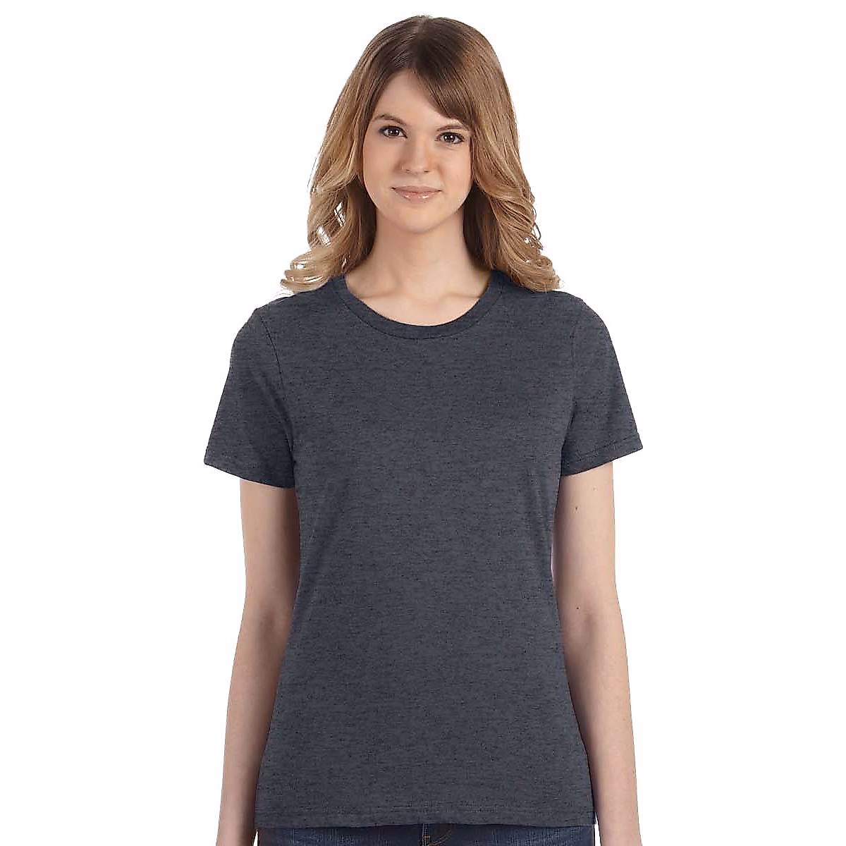 Anvil 880 Ladies Lightweight Tee - Heather Dark Grey, Large