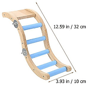 PATKAW Wooden Bird Ladder Toy Natural Wood Step Ladder Climbing Toys Bird Cage Accessories for Parakeets Parrots Cockatoo Lovebirds