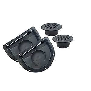Class A Customs | RV ATV Cycle Truck Cargo Work Trailer Half-Moon Side Air Vents | Two Pack | Black