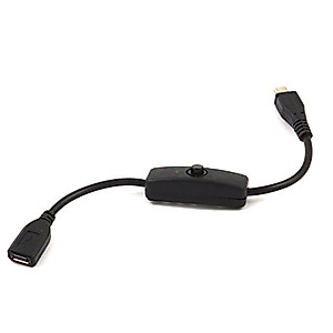 LoveRPi MicroUSB Push On Off Power Switch Cable for Raspberry Pi (Female to Male)