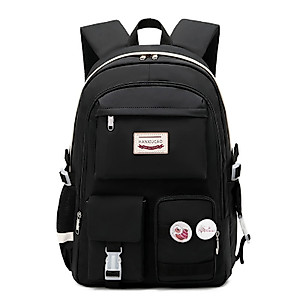 HANXIUCAO Girls Laptop Backpack Teen School Bag College Student Backpack For Woman (black)
