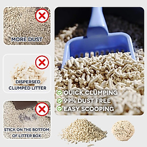 Tofu Cat Litter Natural Cat Litter Clumping Cat Litter Flushable Kitty Litter Cat Litter Unscented Ultra Odor Control Cat Litter Low Tracking Biodegradable Pellets Multi-Cat