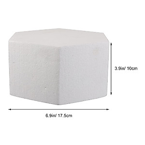 Hemoton 1pc Cake Model White Decor Hexagon Cake Pan DIY Crafts Wedding Decor Sculpture Decor Sphere Mold Wedding Props White Paper Cups Cake Square Tool Artificial Statue