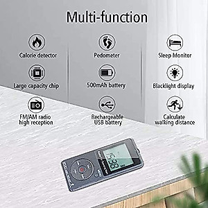 Pocket Radio, AM FM Personal Mini Radio with Headphones, Walkman Radio with Rechargeable Battery,Memories Personal Radio for Sport & Running Walking, LED Display 70 Stations