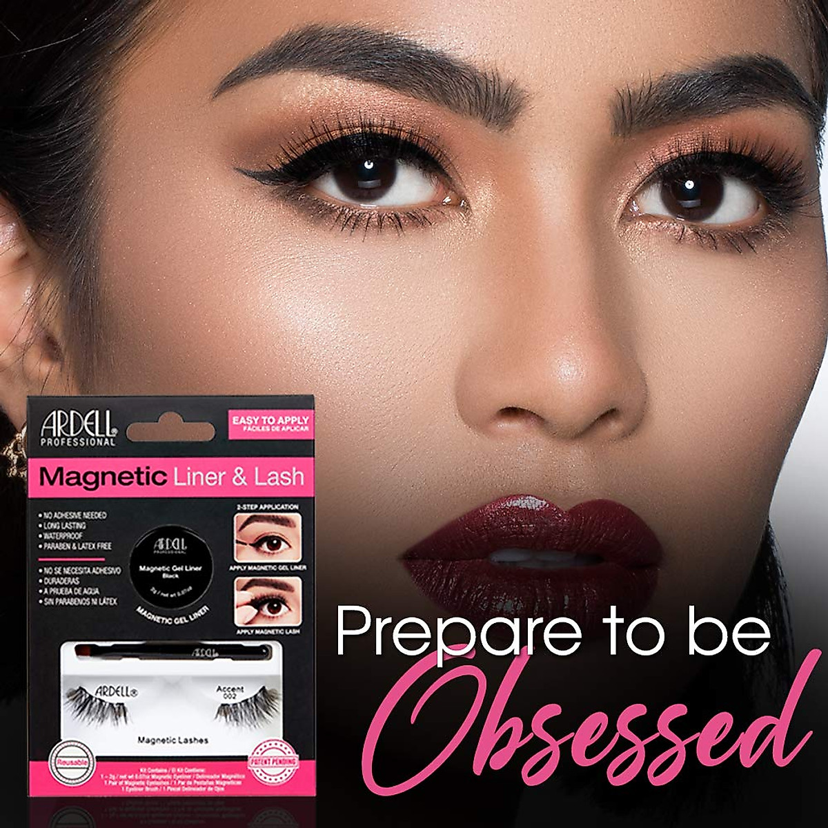 Ardell Magnetic Gel EyeLiner & False Lashes, Accent 002, 1 set, Black