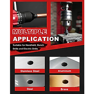 EZARC Countersink Drill Bit Set for Metal, 5PCS Countersunk Bits 82 Degree 5 Flute, 1/4” 3/8” 1/2” 5/8” 3/4”, 1/4 Inch Hex Shank Countersunk Bit Set