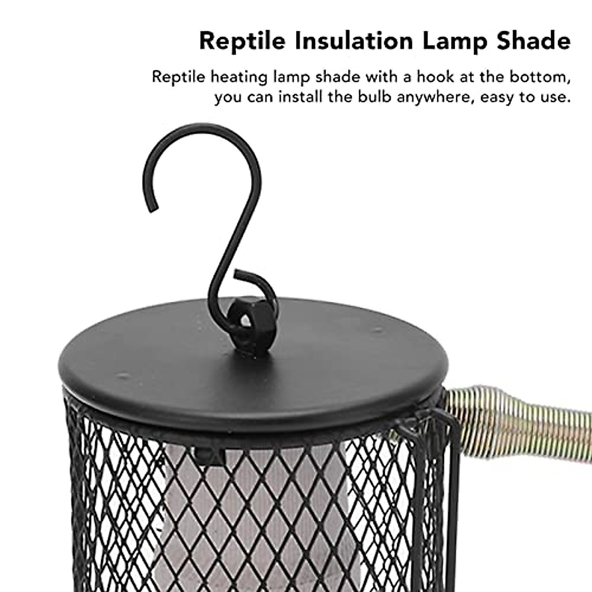 Reptile Lamp Cover, Anti-Scald Burn Protective Lampshade, Reptile Heater Lamp Guard, Heat Lamp Light Cage for Reptile, Reptile Anti-Scald Lampshade for Turtle Snakes Lizards Frogs Chicks(US Plug)