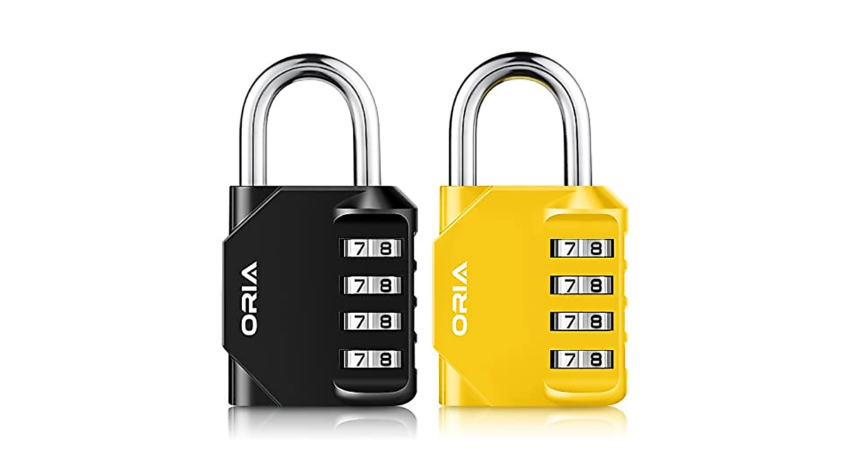 ORIA Combination Lock, (Newest)4 Digit Combination Padlock Set, Metal ...