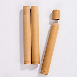 Bamboo Toothbrush Travel Case Pack of 6 Biodegradable and Eco Friendly