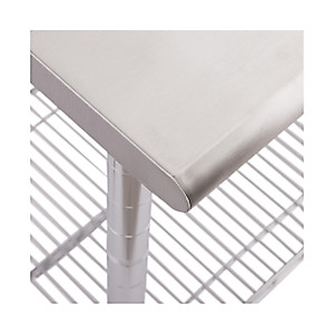 Seville Classics NSF Commercial Stainless Steel Top Work Table Island Utility Cart Prep Station, for Restaurant, Kitchen, Warehouse, Garage, Hotel, Home, Steel, 49" W x 24" D x 35.5" H