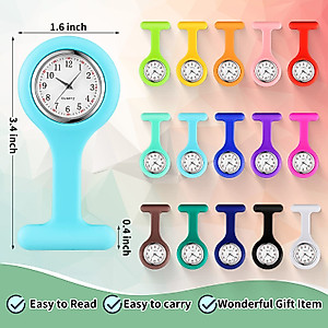 15 Pcs Silicone Nurses Watch Lapel Clip on Watches Stethoscope Nurse Pocket for Men Nursing Fob with Second Hand Doctor Students Graduation Gifts Office Travelling Hiking, 15 Colors