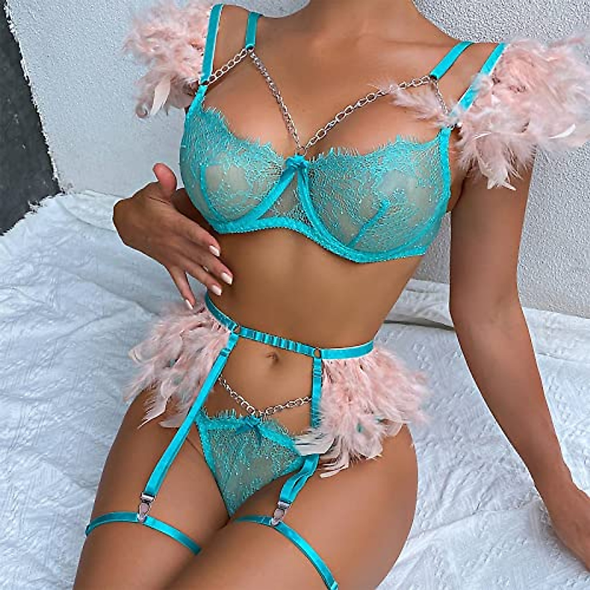 Generic Women Panties Sexy Lingerie for Women Silk Pajama Set Panties Belt Christmas Lingerie Women Lady Satin Panty Plus Size Anime Cosplay Lengerie Red Bra Underwear Set Strappy Lingerie Sexy