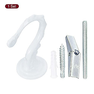 PATIKIL 2.6" x 1.2" Ceiling Hook, Orchid Swag Hooks with Mounting Hardware for Indoor and Outdoor Plant Hanging, White