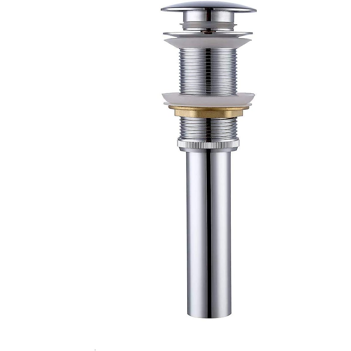 YCCUZA Bathroom Faucet Vessel Pop Up Sink Drain Without Overflow Chrome Drain Stopper No Overflow Pop Up Sink Drain for Bathroom Faucet Vessel Vanity Sink