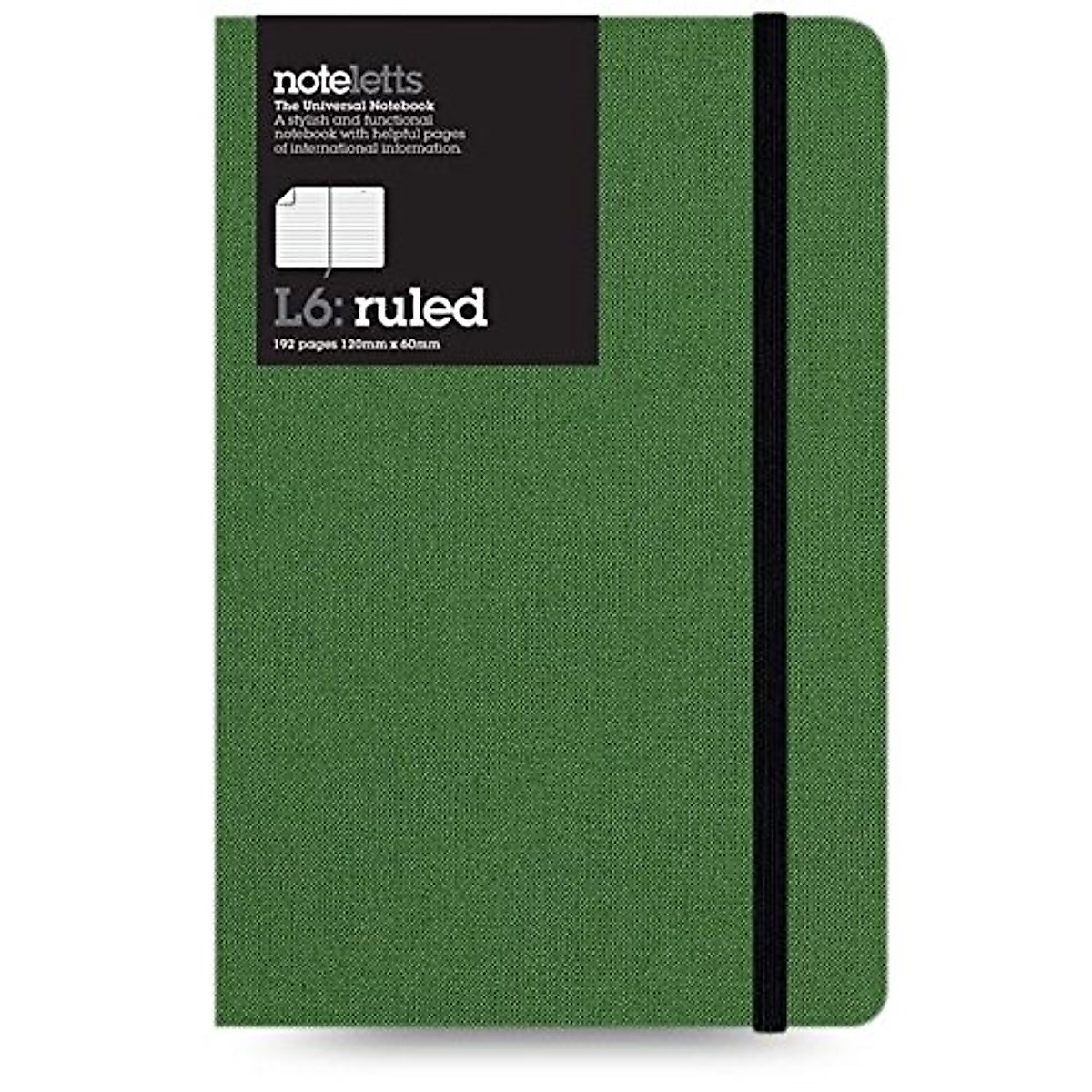 Letts Noteletts Universal Notebook, Medium, Ruled, Green, 6.5 x 4.375 Inches, 192 Pages (LEN6RGN)