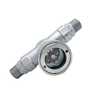 1/2" 3/4" 1" 1-1/4" 1-1/2" 2" BSPT Male 304 Stainless Steel Window Sight Glass Flow Indicator with Impeller Water Oil(3/4")
