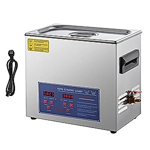 Hihone 6L Ultrasonic Cleaner, Stainless Steel Heated Ultrasound Cleaning Machine Digital Timer Temperature with Basket, Jewelry Glasses Cleaner Solution for Industrial Commercial