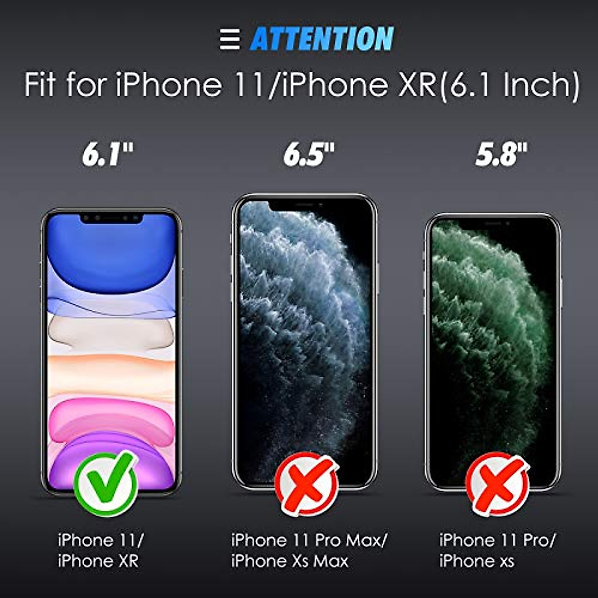 SPARIN Screen Protector Compatible with iPhone 11 / XR 6.1 inch, 4 Pack Tempered Glass with Alignment Frame