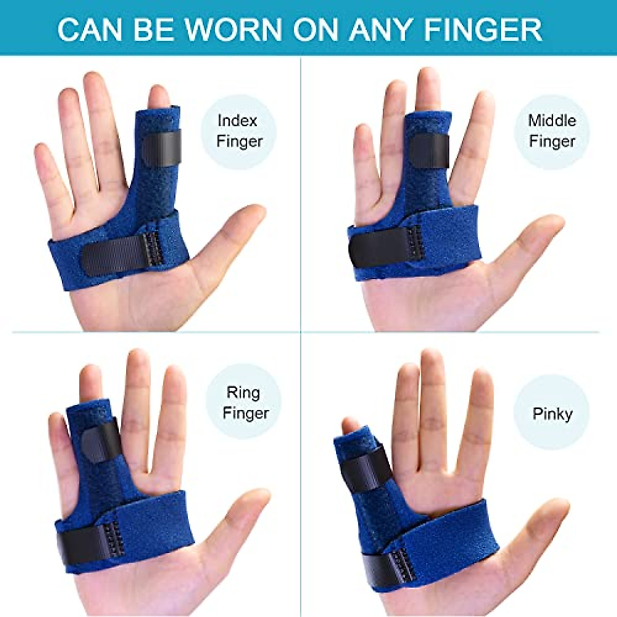 Sumifun Finger Brace, Trigger Finger Splint for Index Middle Ring Pinky Finger Arthritis Pain, Tendon Injury, Broken Mallet Finger Stabilizer Supports for Dislocated Knuckle Immobilizer Wrap for