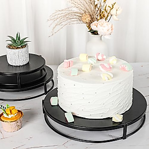 saiguomi 3Pcs Cake Stand, Black Round Metal Cake Stands 8/10/12Inch Dessert Display Stand Cupcake Stand Candy Display Plate for Dessert Table Wedding Event Birthday Anniversary Party