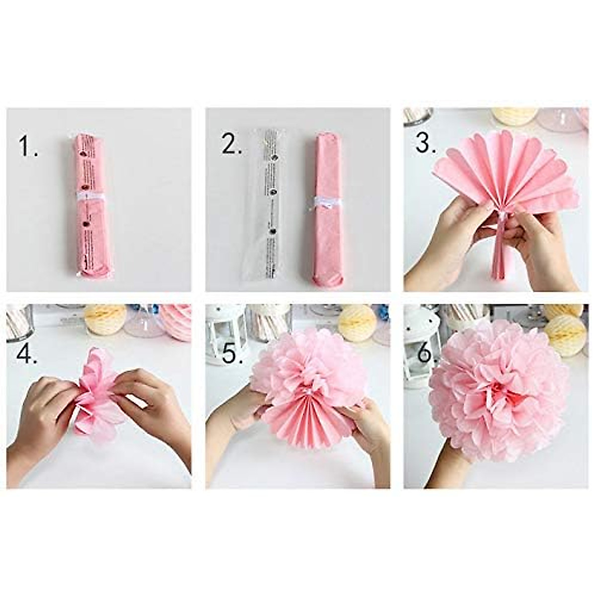 luckylibra Baby Girl Baby Shower Decorations, It is a Girl Banners and Paper Lantern Paper Flower Pom Poms （Pink White Grey）