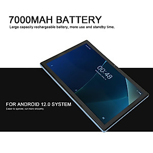 GLOGLOW GPS Tablet, Smart Tablet Octa Core 7000mAh Dual Speakers 5G WiFi FDH Screen with USB Cable for Video for Studying (Blue)