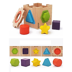 TOTJOY Montessori Toys for 1 Year Olds 18+ Months Wooden Educational Toy for Toddlers Shapes Sorting Stacking Toys Busy Board Sensory Toys Early Development & Activity Toys