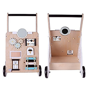 MyHarney Wooden Baby Walker Baby Push Walkers Push Toys for Babies Walker Learning to Walk for 1 Year Old Baby Boys & Girls Toddler Push & Pull Toys Wooden Baby Toys Baby Walker with Wheels