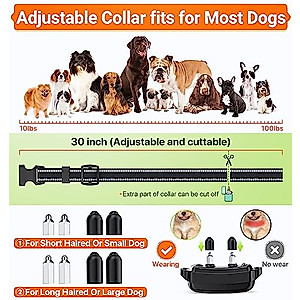 Dog Shock Collar, PEACHAR Dog Training Collar with 2300Ft Remote, Electric Shock Collar with Beep Vibration Shock and Security Lock Mode Waterproof Rechargeable Shock Collar for Small Large Medium Dog